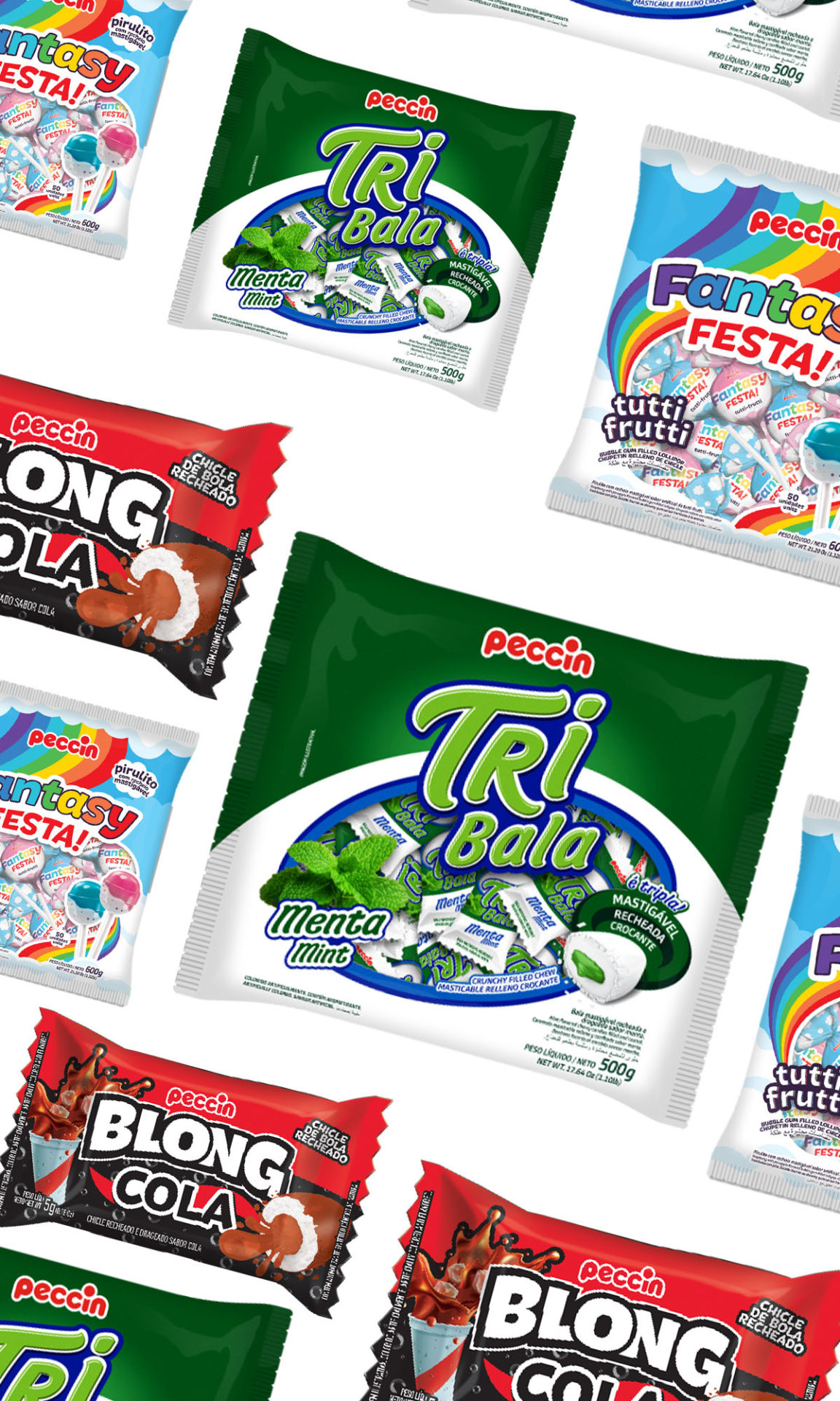 Lançamentos Peccin: TriBala, Blong Cola e Fantasy Festa