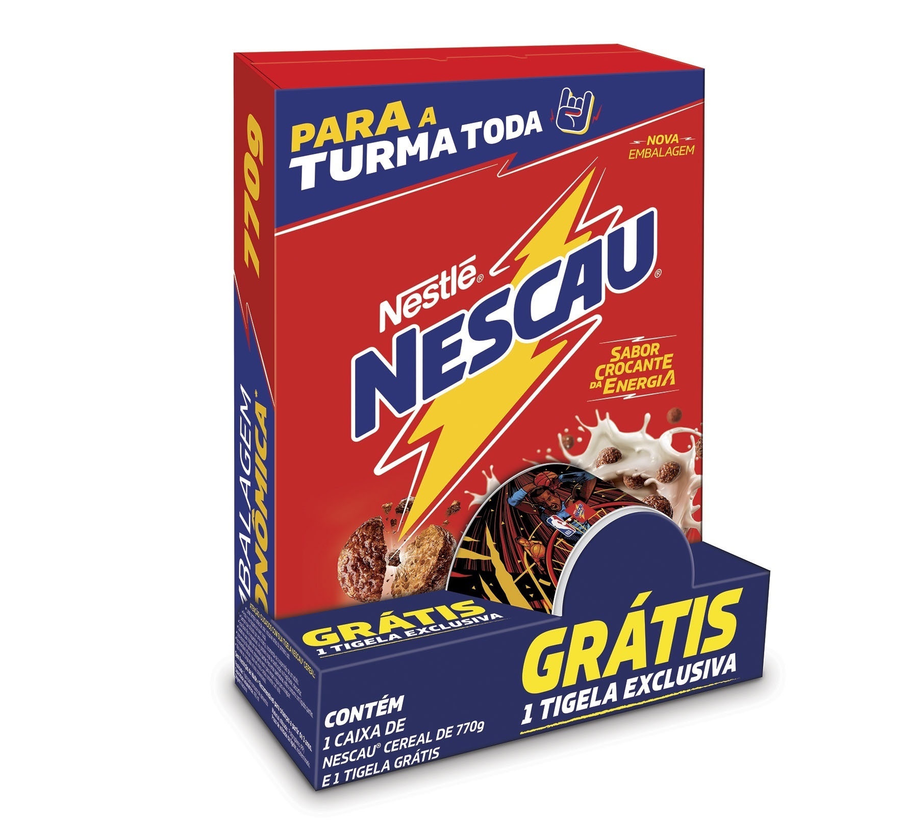Nescau Cereal® cria pack junto com a NBA