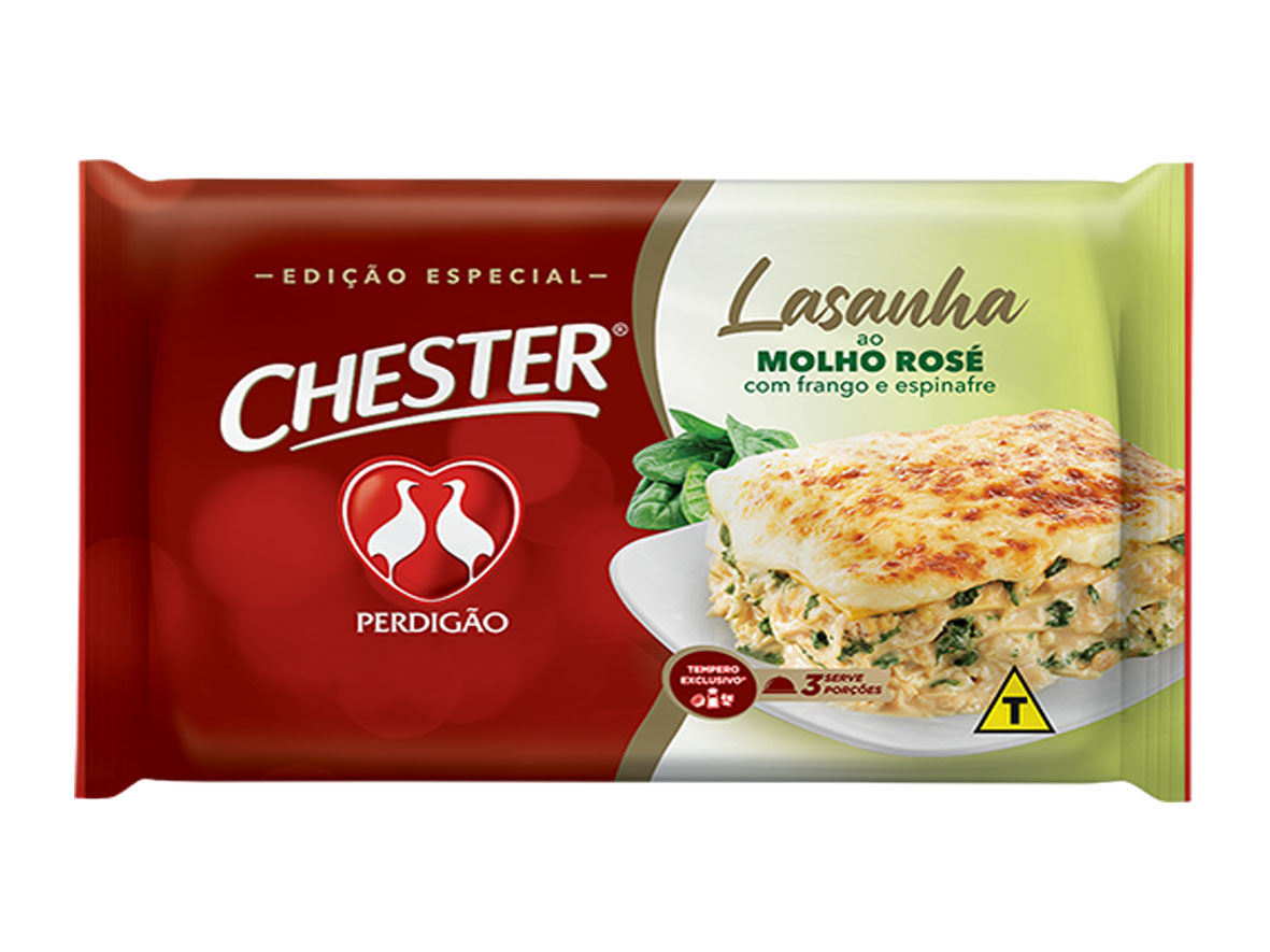 Perdigão apresenta a Lasanha Chester ao Molho Rosé com Frango e Espinafre
