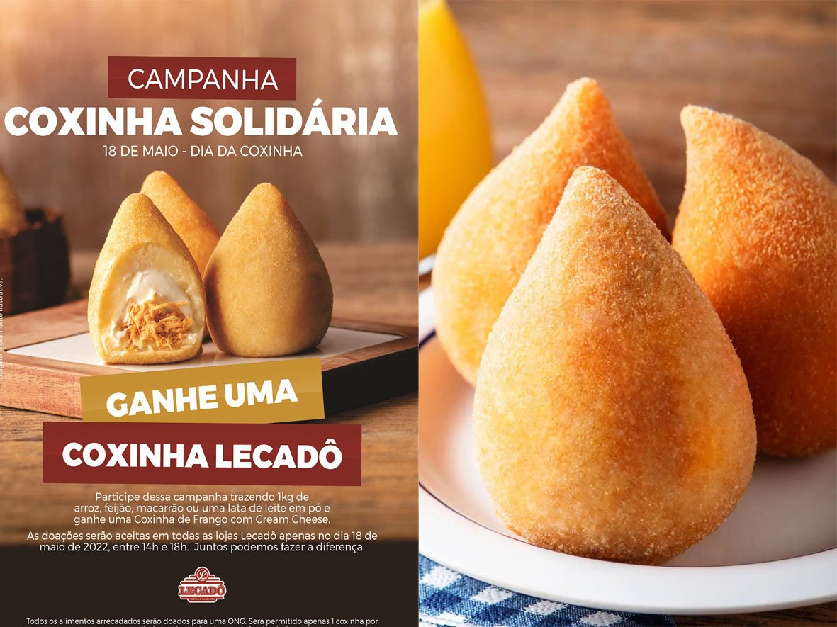 Lecadô na campanha Coxinha Solidária - Gastronominho