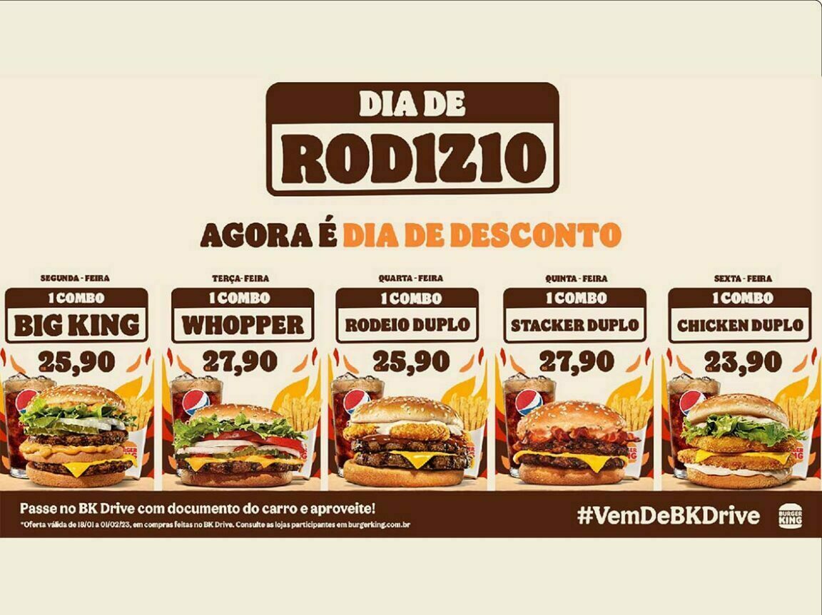 Promoção no BK Drive do Burger King®