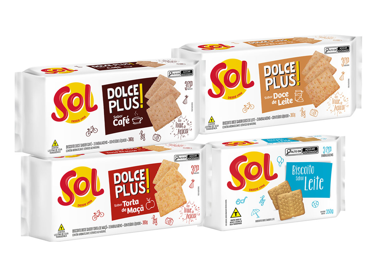 Sol apresenta a linha de biscoitos Dolce Plus