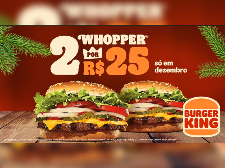 Burger King faz promoção de Whopper em dobro