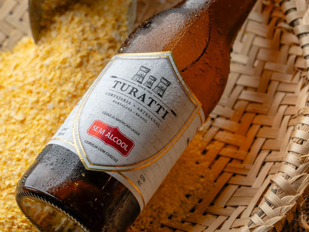 Cervejaria Turatti lança 1ª cerveja sem álcool produzida com cuscuz
