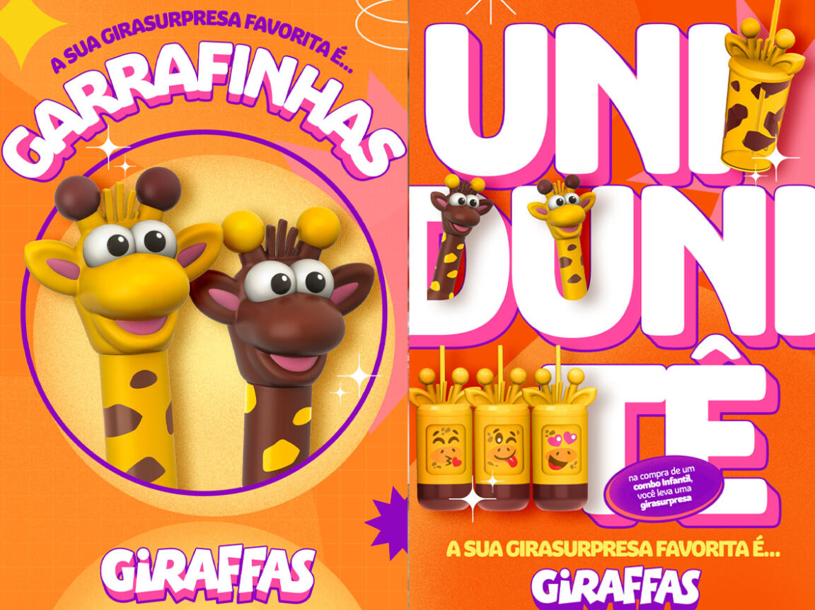 Veja os novos brindes do Giraffas