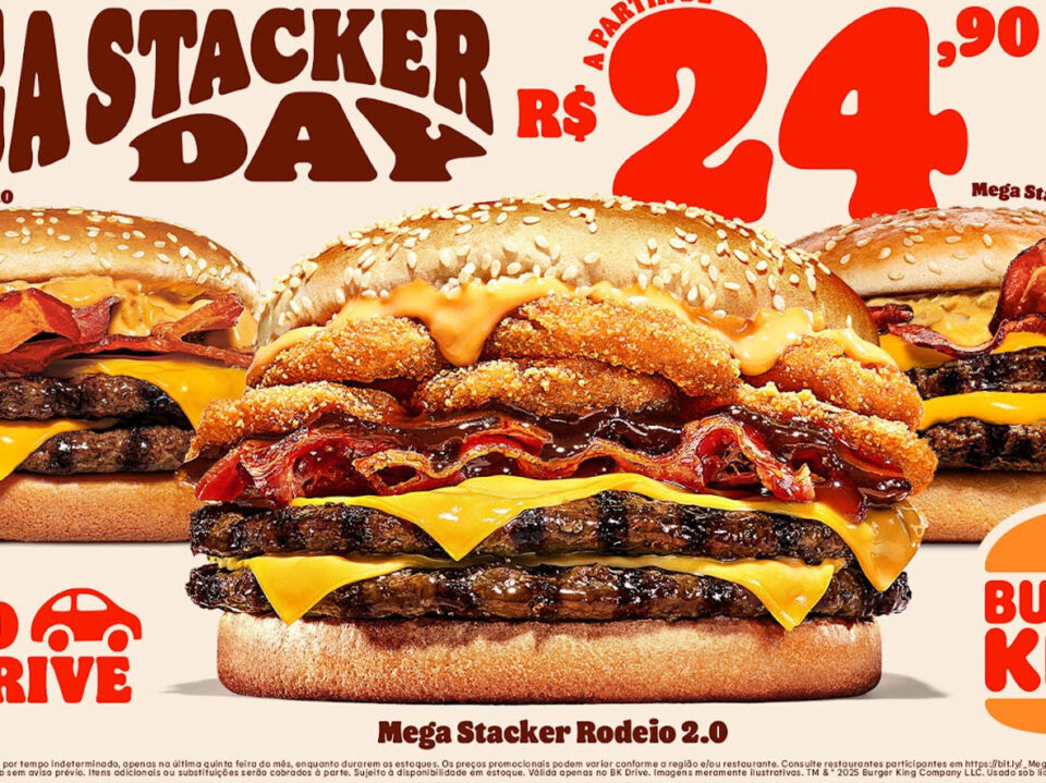Mega Stacker entra em promoção no Burger King