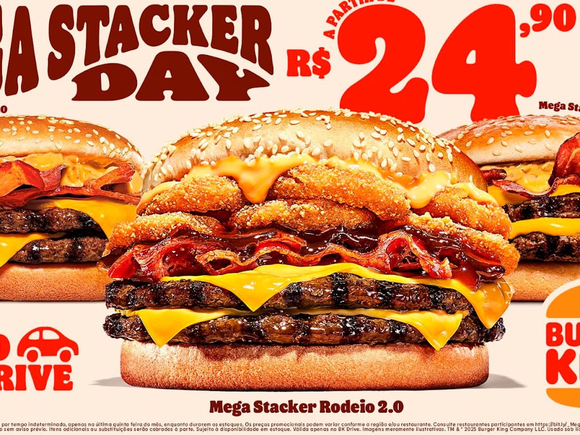 Burger King promove o Mega Stacker Day